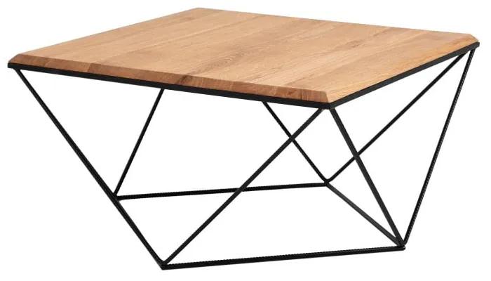 Konferenční stolek s černým podnožím a deskou z masivního dubu Custom Form Daryl, šířka 80 cm