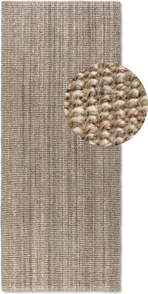 Behúň Bouclé Jute 105975 Grey Brown, 80x200, hnedá, chodba / predsieň, Hanse Home