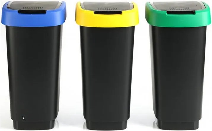 Koše na tříděný odpad TWIST 25 l, sada 3 ks