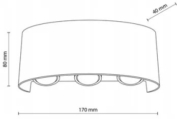 LED Venkovní nástěnné svítidlo ARROW 6xLED/1W/230V IP54 černá