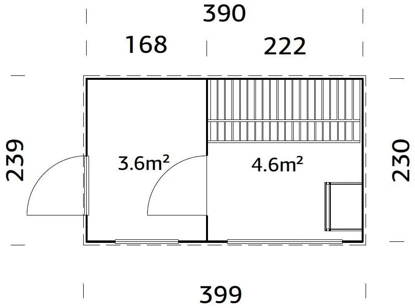 Sauna PALMAKO GRACE 8,2 m² outdoor Barva: Přírodní neošetřené dřevo