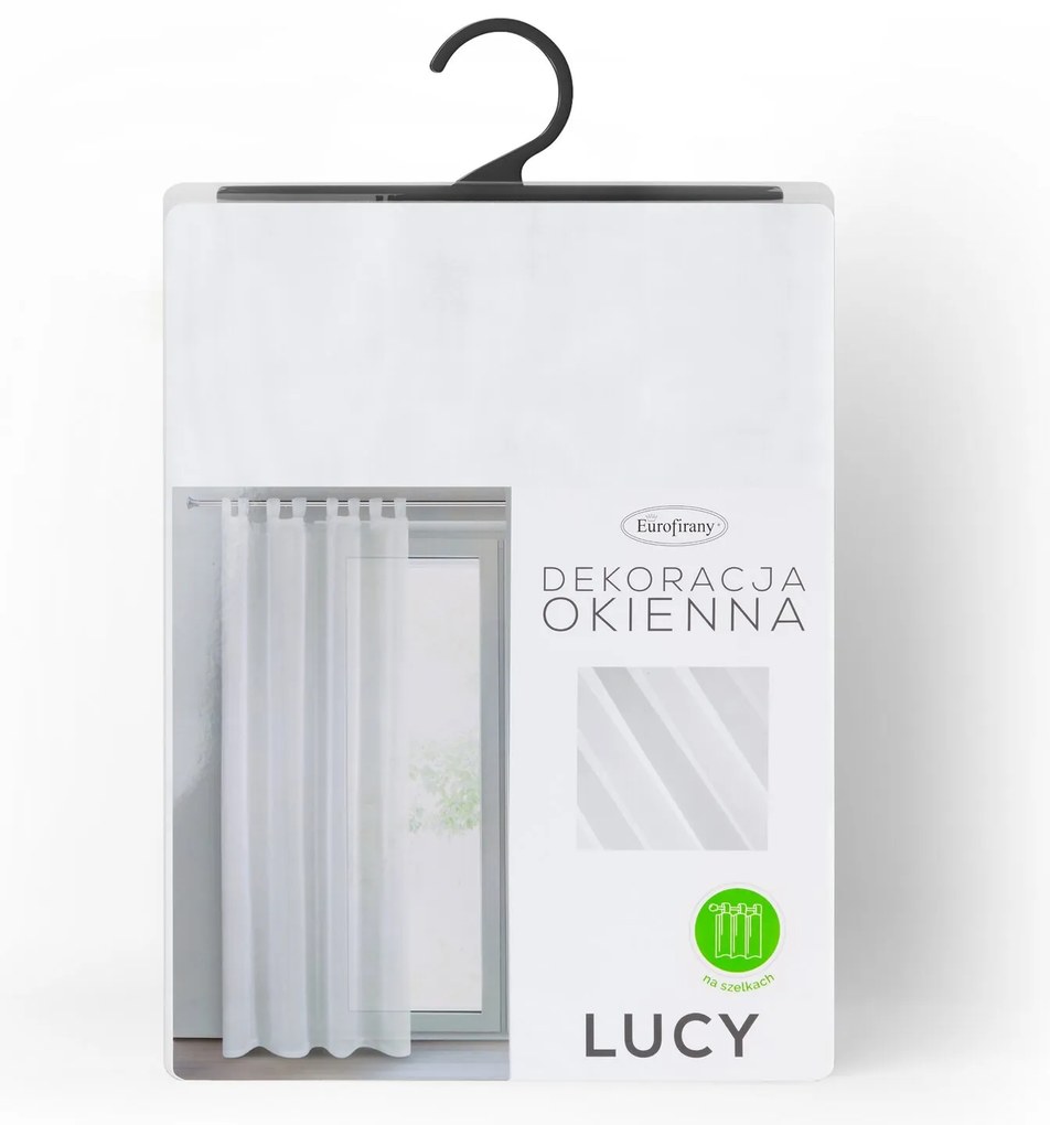 ZÁCLONA NA POUTKÁCH LUCY 140X250 CM BÍLÁ