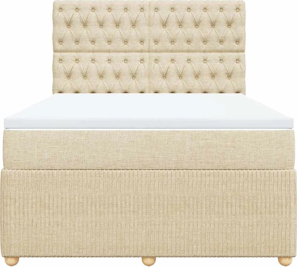 Box spring postel s matrací krémová 160x200 cm textil 3294419