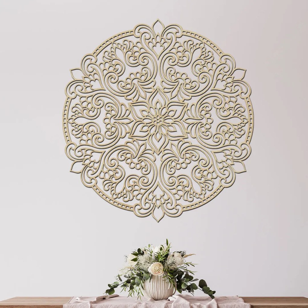 dřevo života Dřevěná mandala na zeď LÁSKA Zvolte barvu dekoru: Ořech, Zvolte rozměr Ø (cm): 95