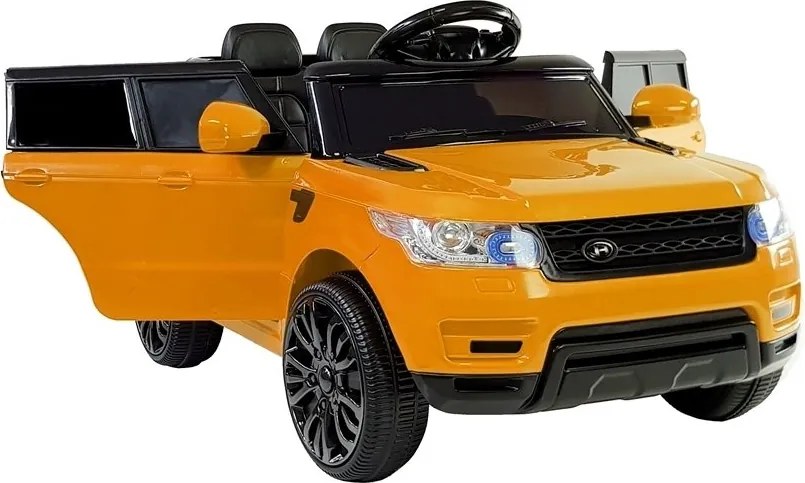 LEAN CARS Elektrické autíčko HL1638 s dálkovým ovládáním, MP3 a LED světlem oranžové