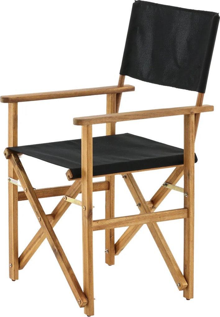 Zahradní jídelní židle Marion – černá / přírodní – 53 cm
