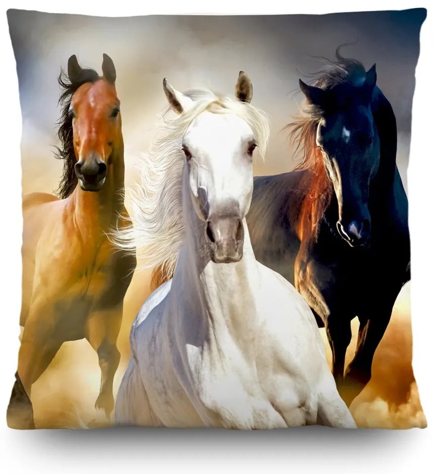 Dekorační polštář Horses CN3602 | 45 x 45 cm