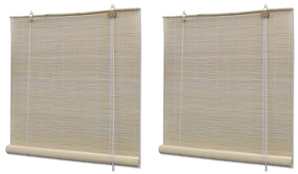 Zatemňovací rolety z přírodního bambusu 2 ks 120 x 160 cm