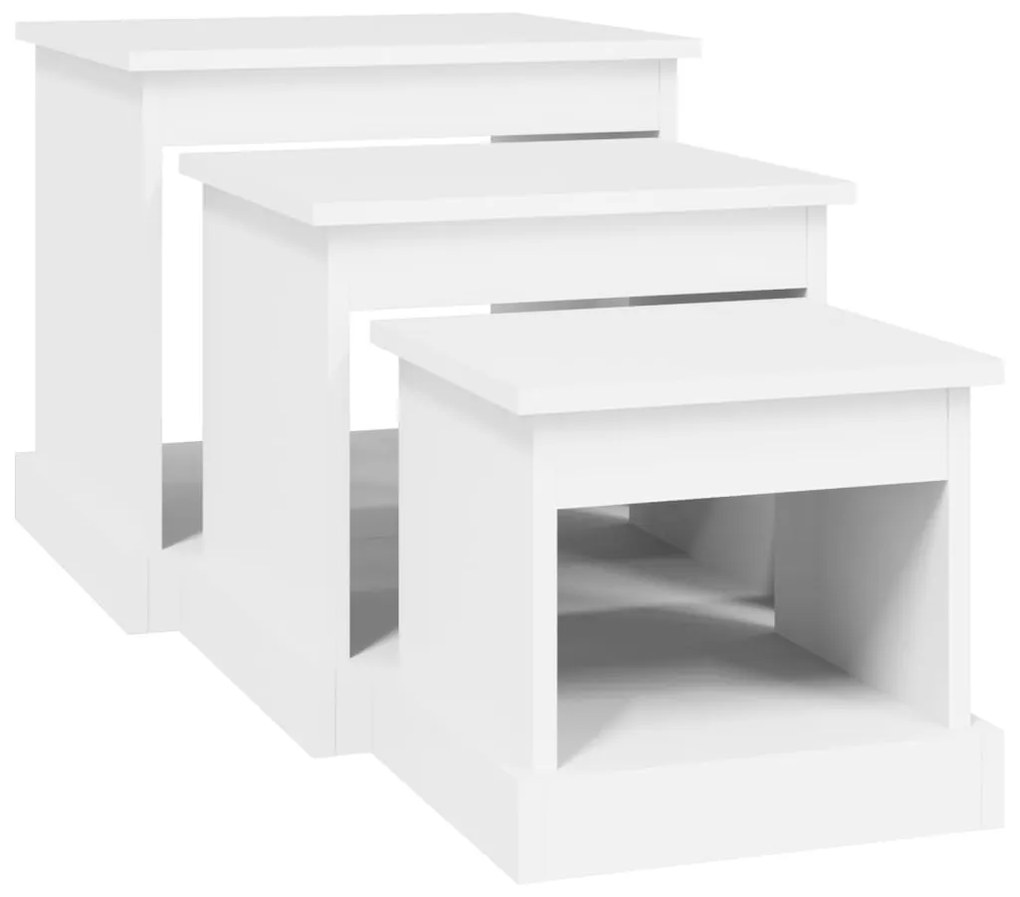 Konferenční stolky 3 ks bílé kompozitní dřevo - Default Title