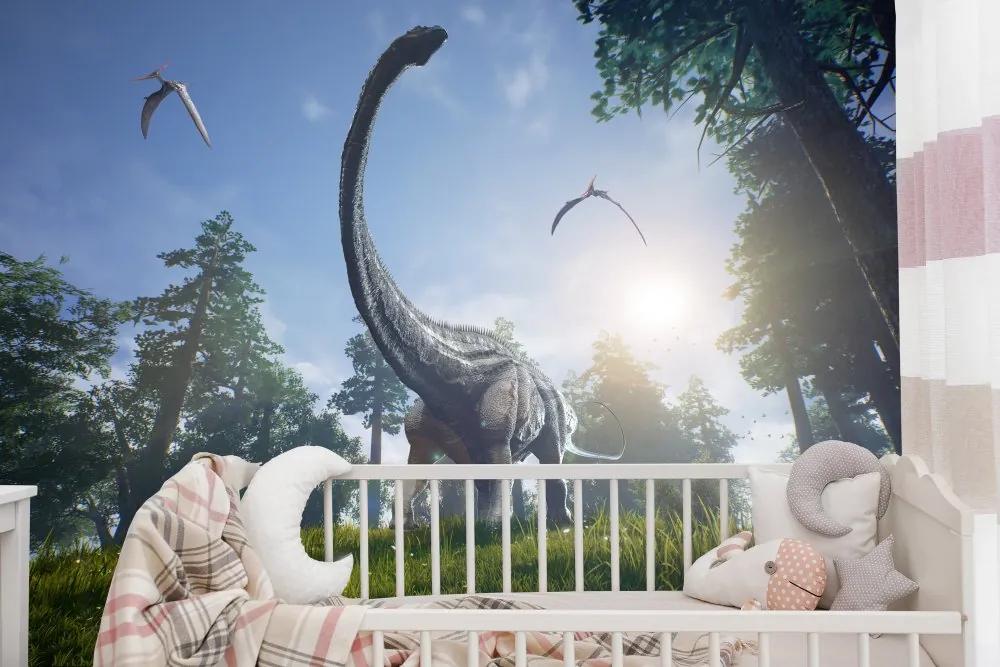 Fototapeta Realistický Dinosaurus Na Slunci. Hladký vinyl 450x300