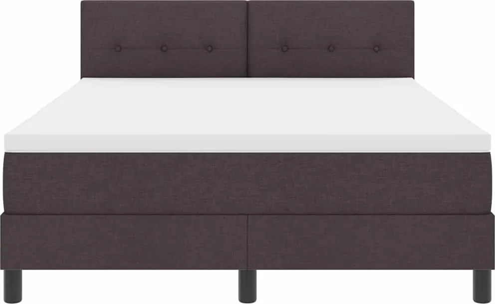 Postel s boxspringem s čelo Tmavě hnědá 140 x 190 cm textil 3338688