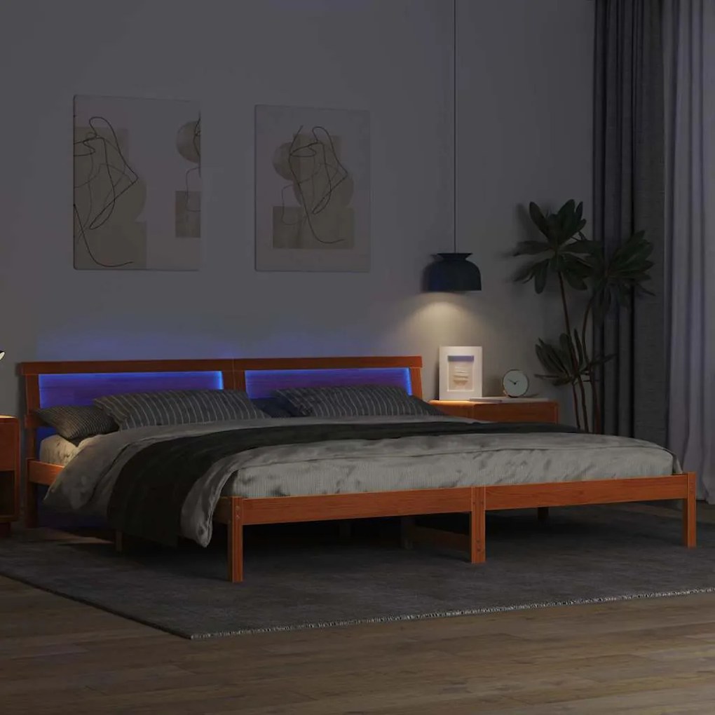 Rám postele Voskově hnědá 200 x 200 cm Masivní borové dřevo 3385747