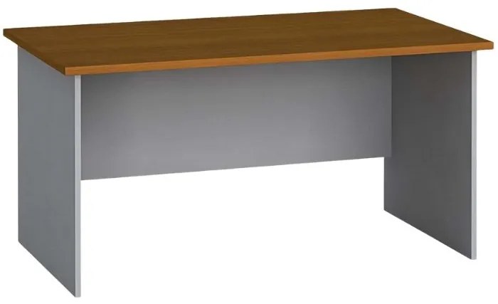 Kancelářský psací stůl PRIMO FLEXI, rovný 140 x 80 cm, šedá / třešeň
