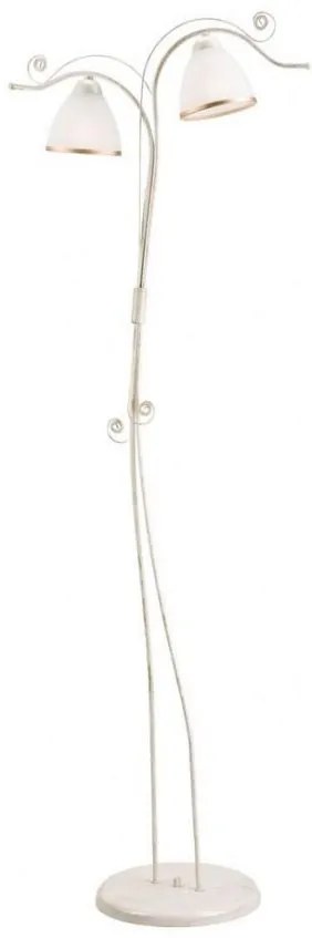 Lamkur Stojací lampa RETRO II 2xE27/60W/230V bílá patina LP- 2.51/BIAŁA