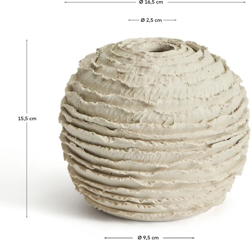 Krémová keramická ručně vyrobená váza (výška 15,5 cm) Evania – Kave Home