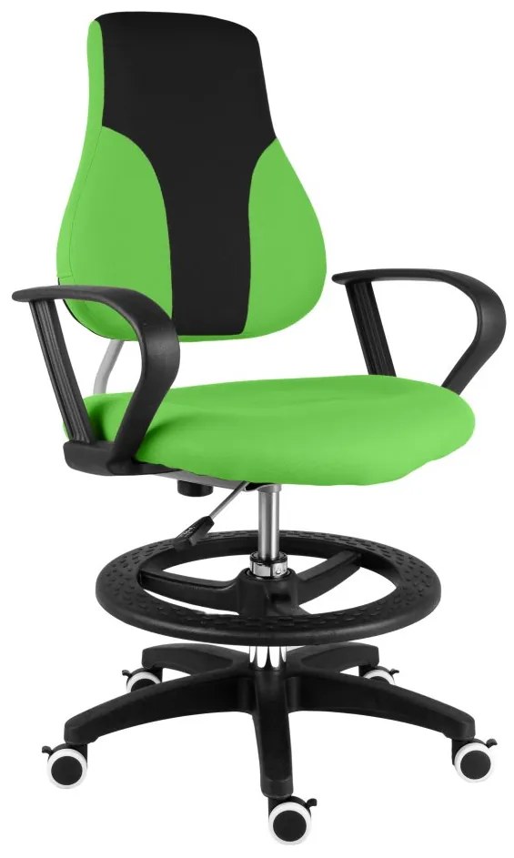 Dětská rostoucí židle Neoseat KINDER — látka, černá / zelená