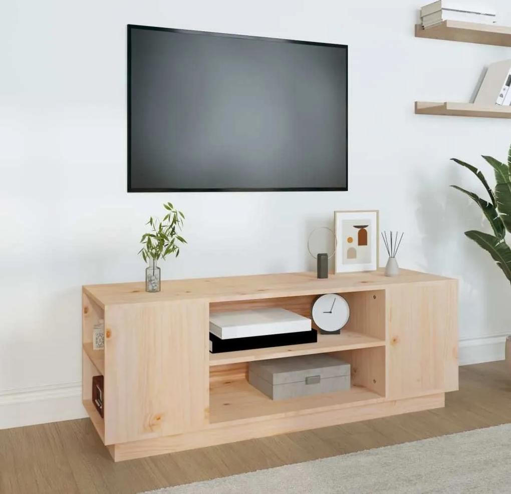 vidaXL TV skříňka 110 x 35 x 40,5 cm masivní borové dřevo [814413] Barva: Bílá