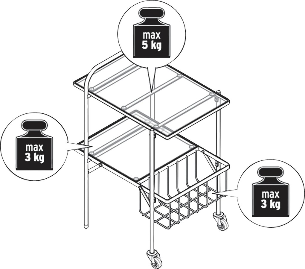 Tchibo - Servírovací vozík - barva: černá