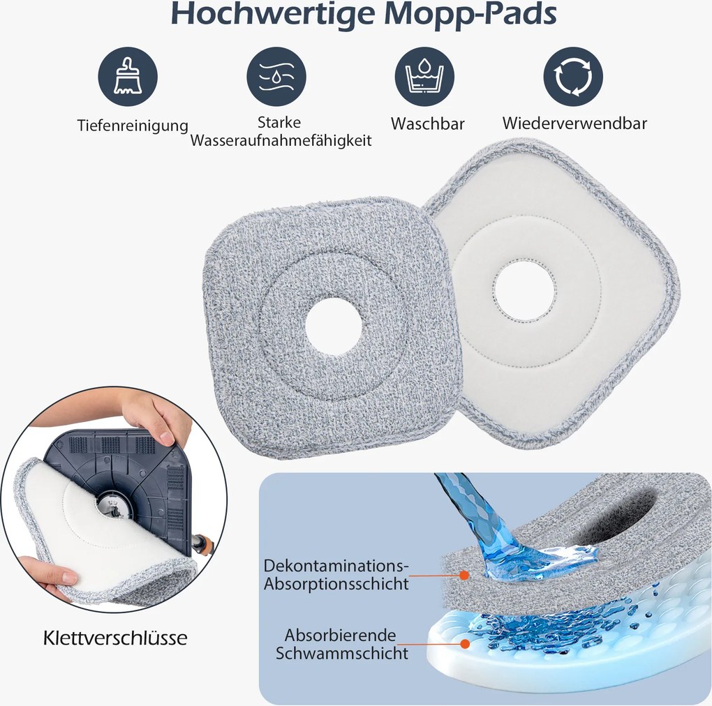 Costway Systém mopu a kbelíku s funkcí separace a ždímání odpadní vody a 360°