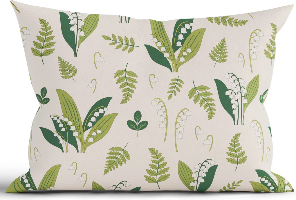 MK Lůžkoviny Bavlněný povlak na polštář Renforcé 40 x 60 cm - Konvalinky přírodní