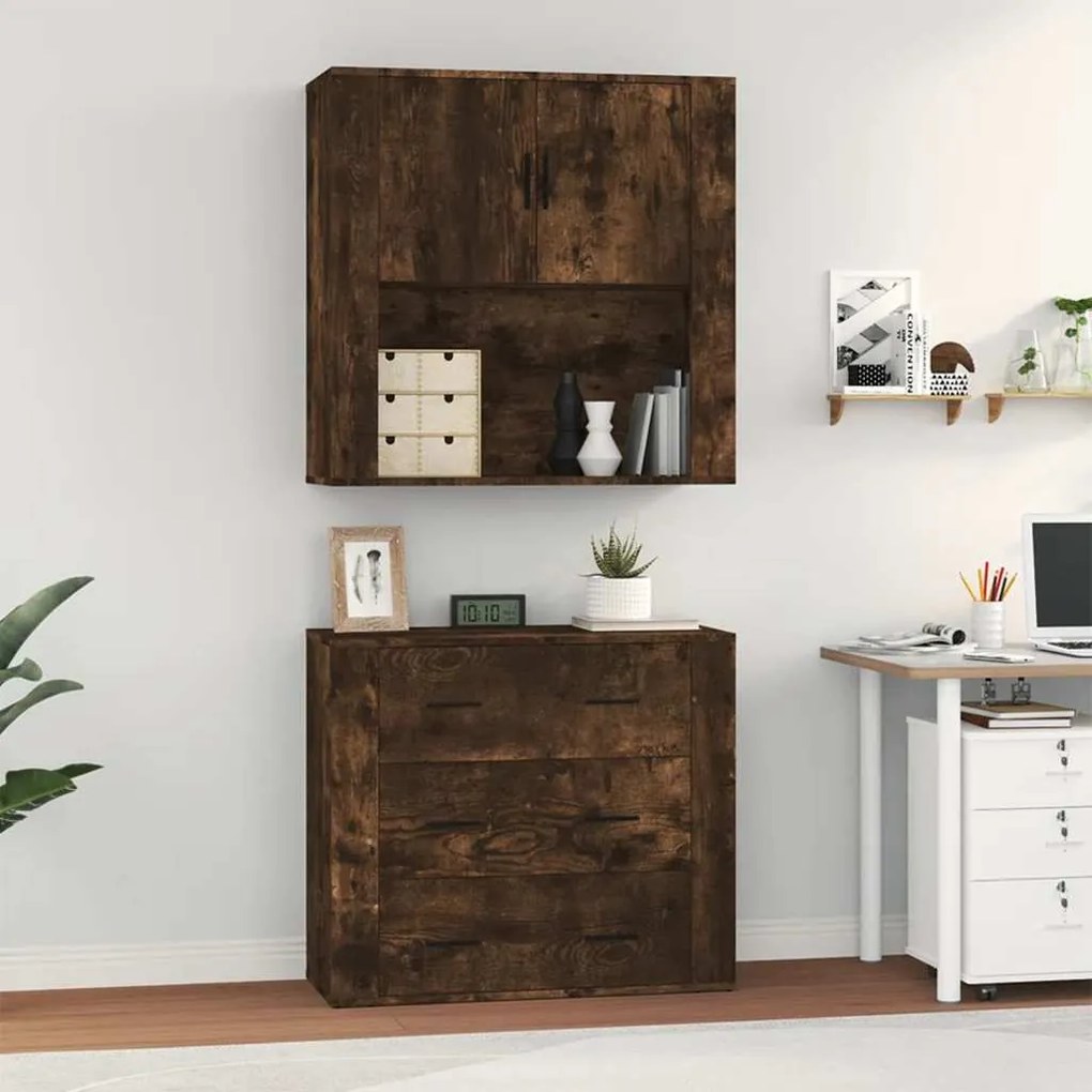 Skříň highboard kouřový dub kompozitní dřevo 3185388