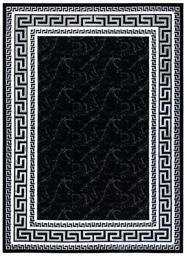 Dywany Łuszczów, Kusový koberec Gloss 2813 87 greek black/grey, 280x370, černobílá, chodba / předsíň