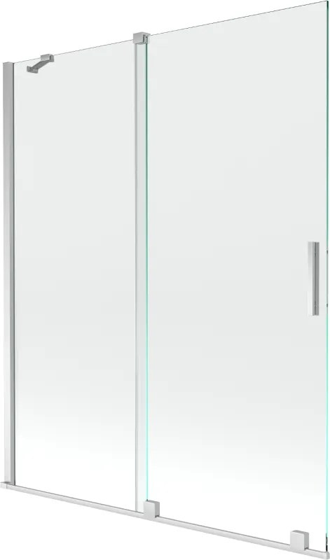 Mexen Velar, 2-křídlová posuvná vanová zástěna 140 x 150 cm, 8mm čiré sklo, chromový profil, 896-140-000-01-01