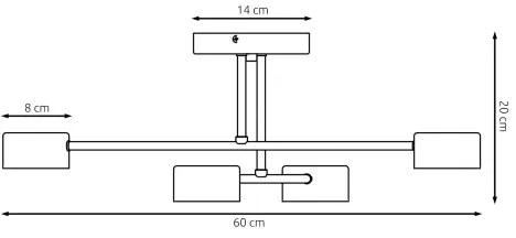 Přisazený lustr HALO 4xGX53/10W/230V černá