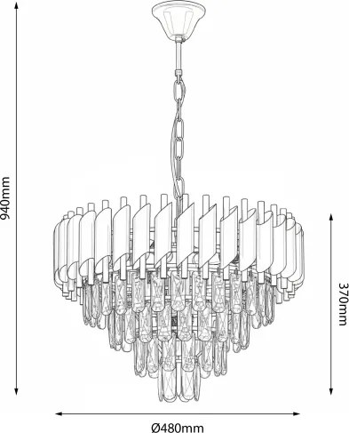 Brilagi - Lustr na řetězu ECLIPSE 7xE14/10W/230V pr. 48 cm černá/zlatá