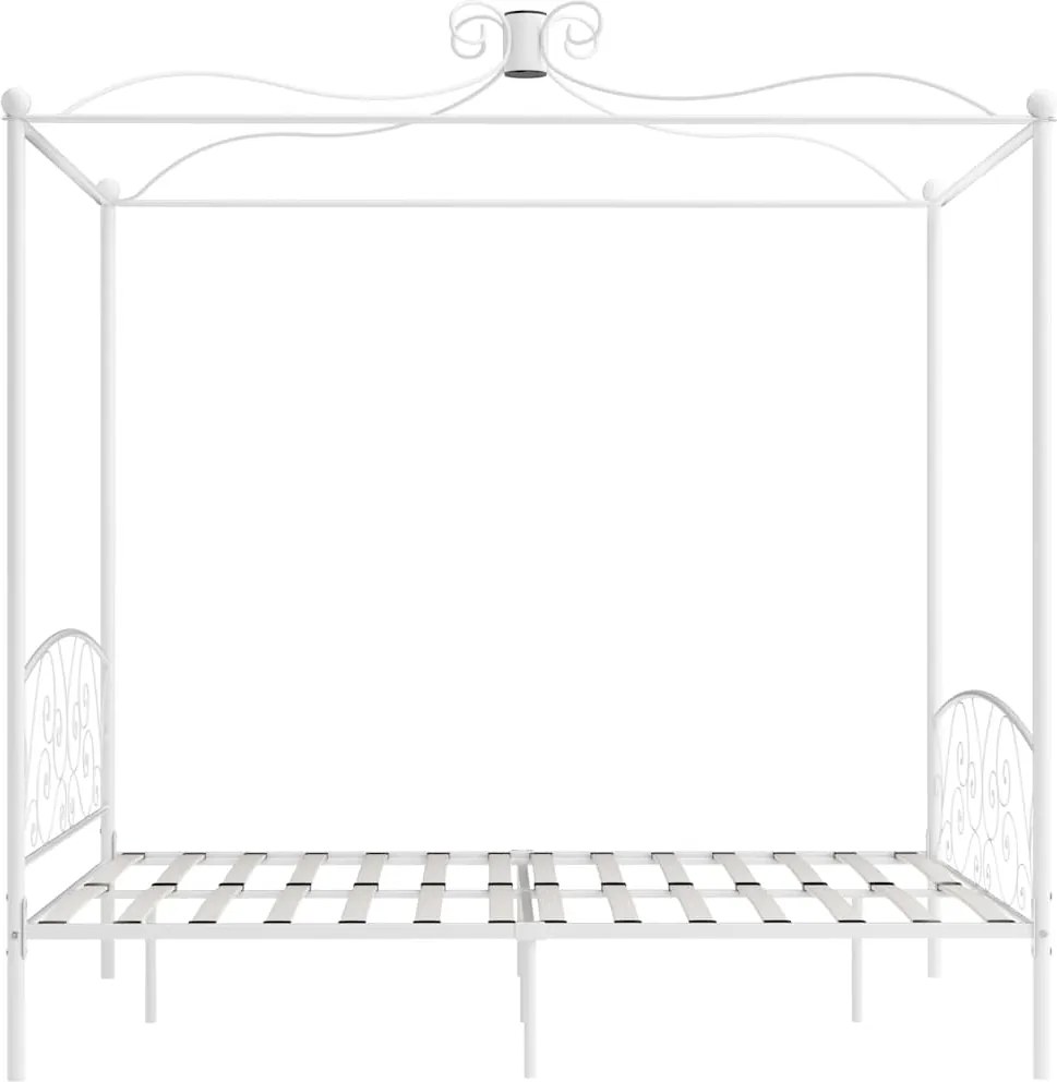 Rám postele s nebesy bílý kovový 160 x 200 cm 284472
