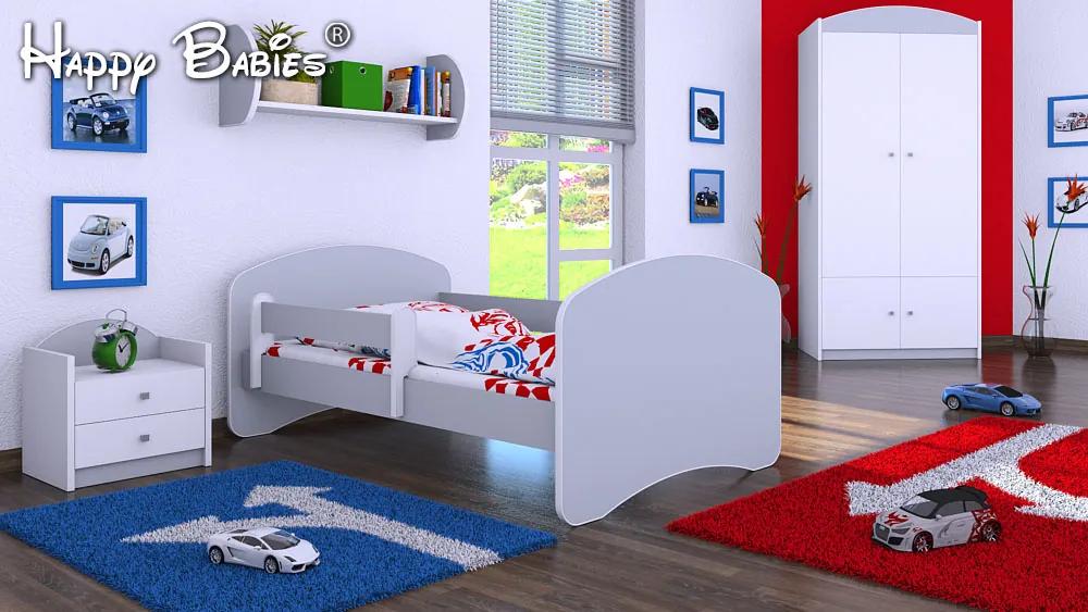 Dětská postel bez obrázku 180 x 90 cm šedá