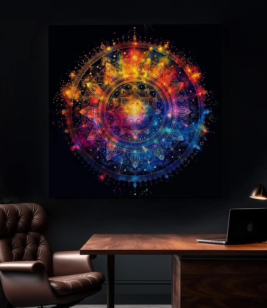 Obraz na plátně - Mandala Zářivá seance FeelHappy.cz Velikost obrazu: 120 x 120 cm