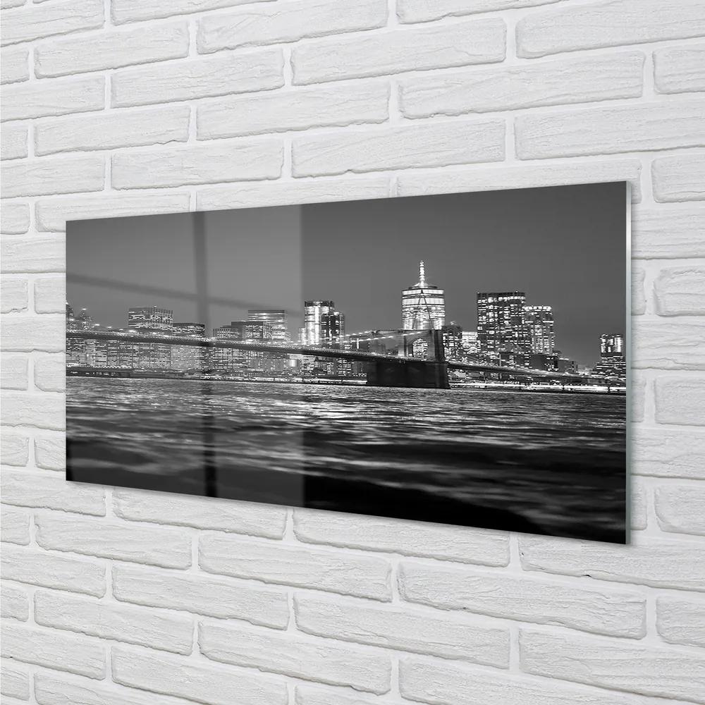 akrylový obraz Bridge river panorama 140x70 cm