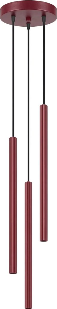 Sollux Lighting Závěsné svítidlo ARCHE 3P bordó