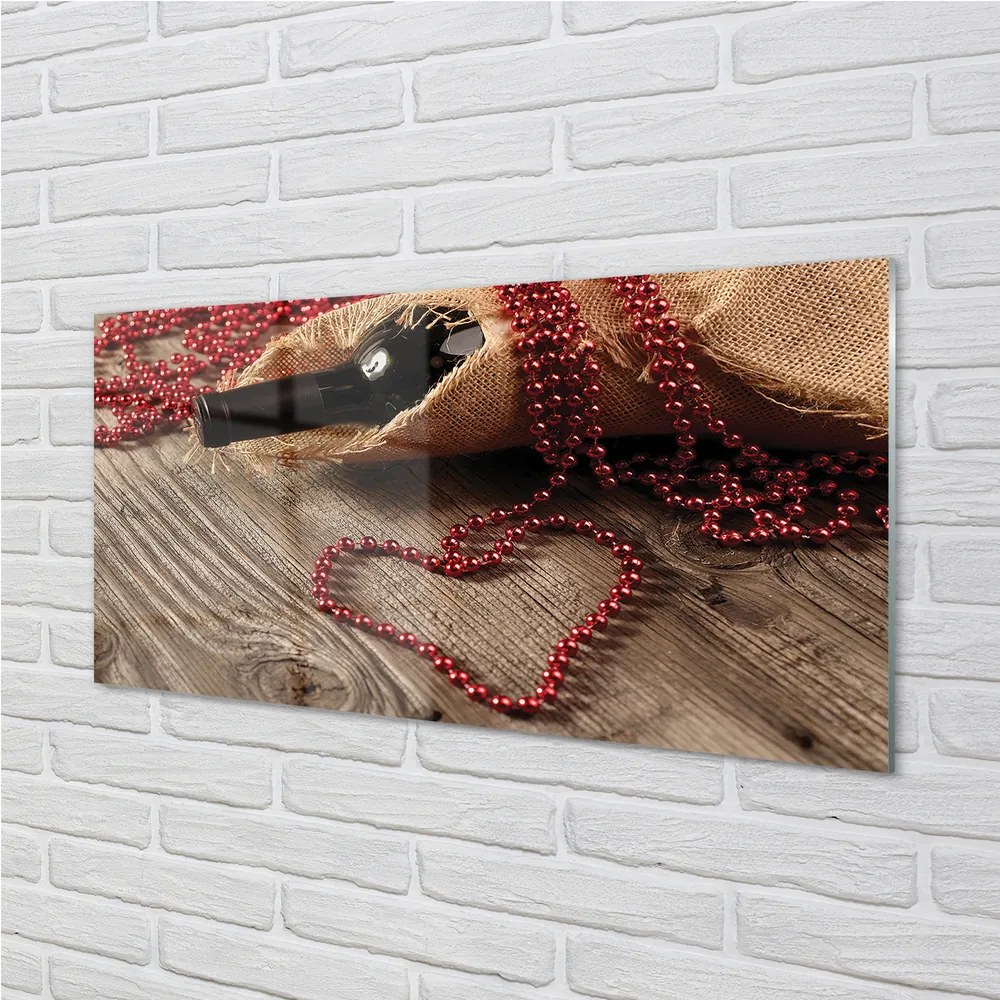 akrylový obraz Víno srdce korály 125x50 cm