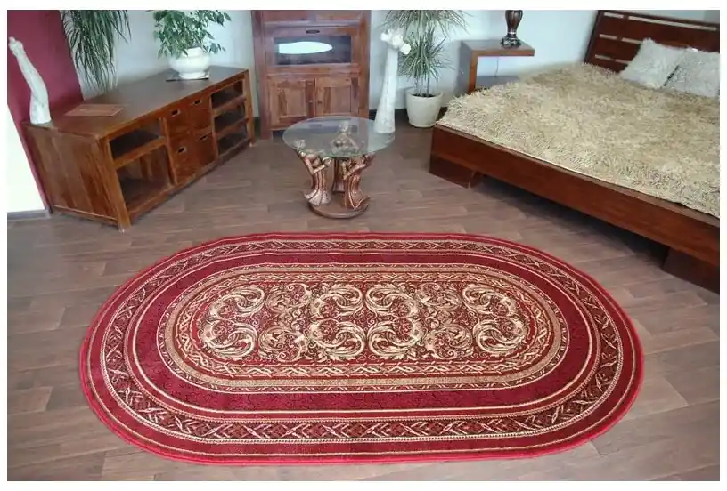 Kusový koberec STANDARD ARALIA ovál - bordó - 150x250cm | BIANO