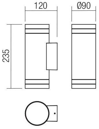 Redo 90518 - Venkovní nástěnné svítidlo CARGO 2xGU10/28W/230V IP54 antracit