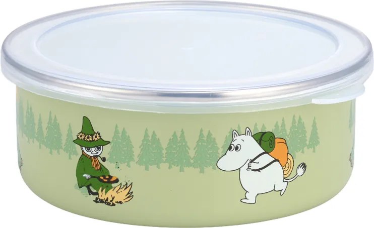 Miska s víkem Moomin Campers 0,8l, smalt / zelená