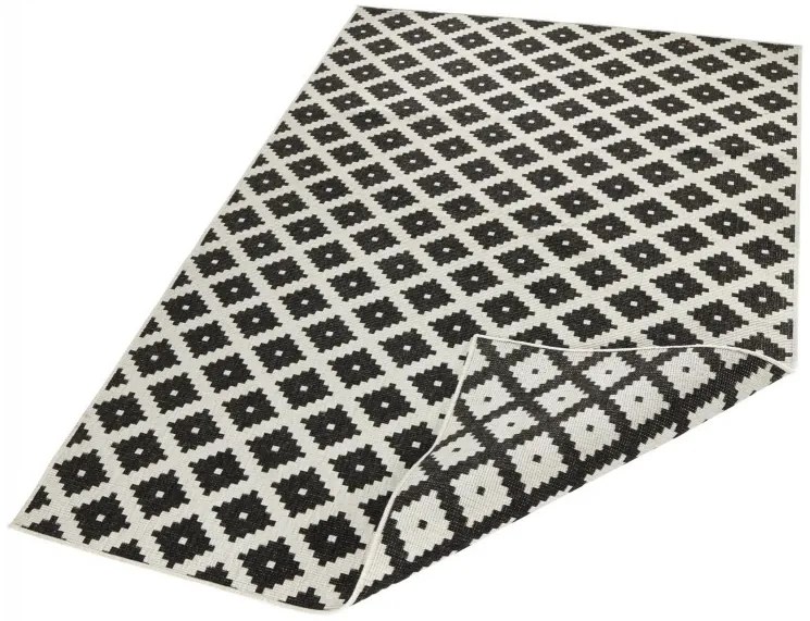 NORTHRUGS - Hanse Home koberce Kusový koberec Twin-Wendeteppiche 103124 schwarz creme – na ven i na doma - 160x230 cm