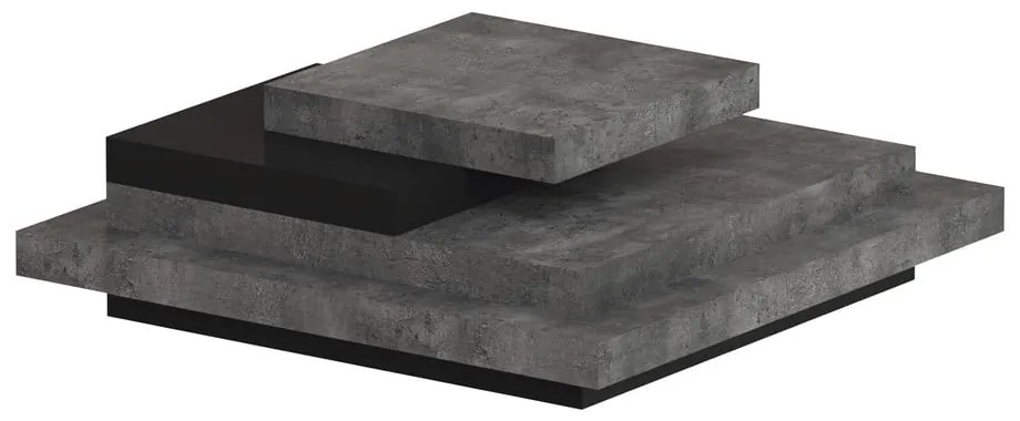 Šedý konferenční stolek v dekoru betonu 110x110 cm Slate - TemaHome