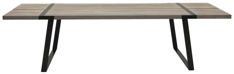 Světlý dřevěný jídelní stůl s černým podnožím Canett Gigant, 240 cm