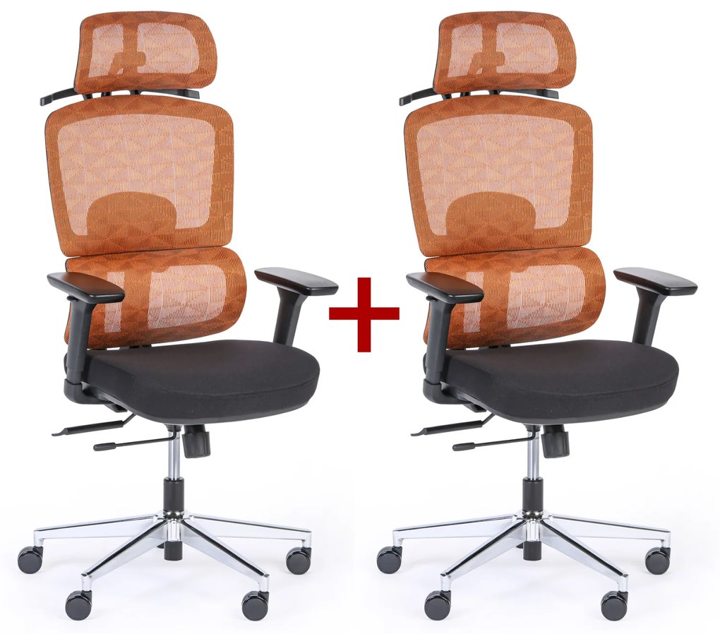Kancelářská židle JERRY 1+1 ZDARMA, oranžová
