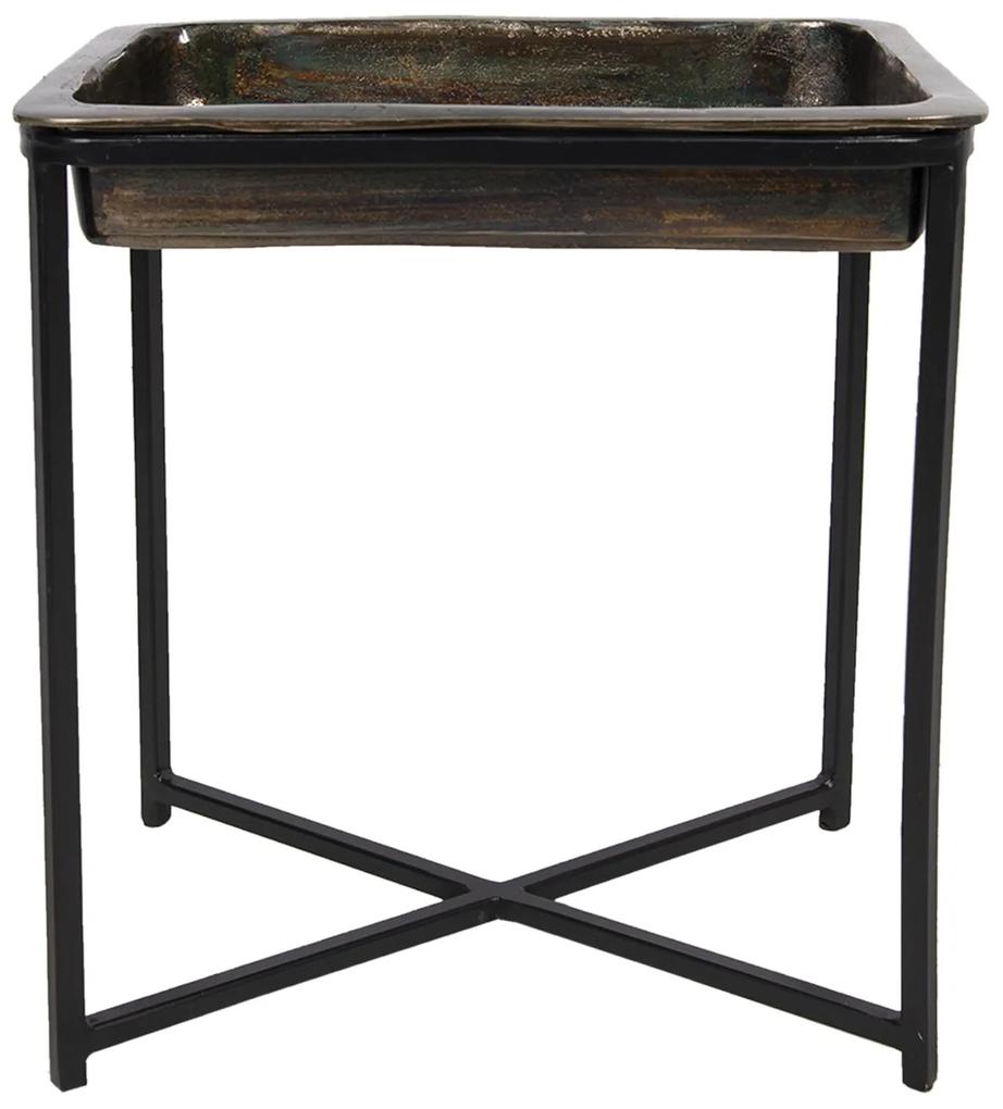 Vintage odkládací stolek s měděným provedením Marrok - 38*29*42 cm