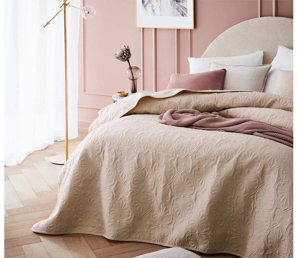 Room99 Přehoz na postel Prošívaný LEILA Barva: Růžová, Velikost: 240 x 260 cm