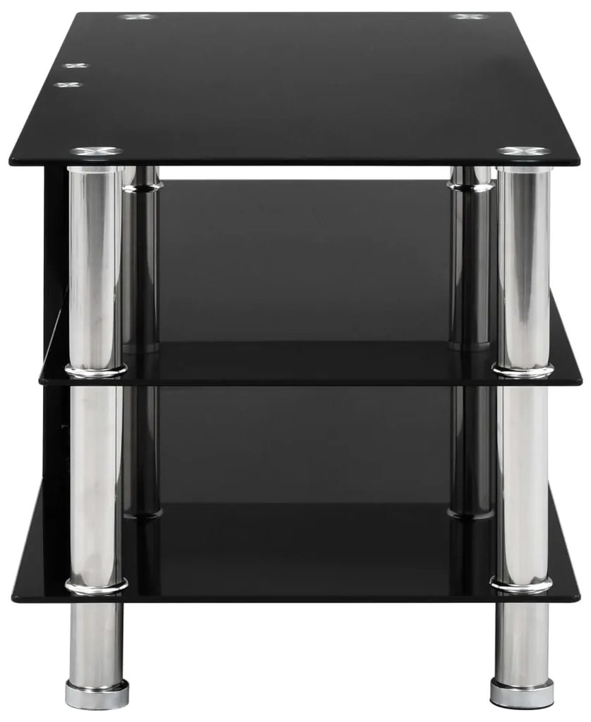 vidaXL 280092 Marketos TV Stand Black 90x40x40 cm Tempered Glass