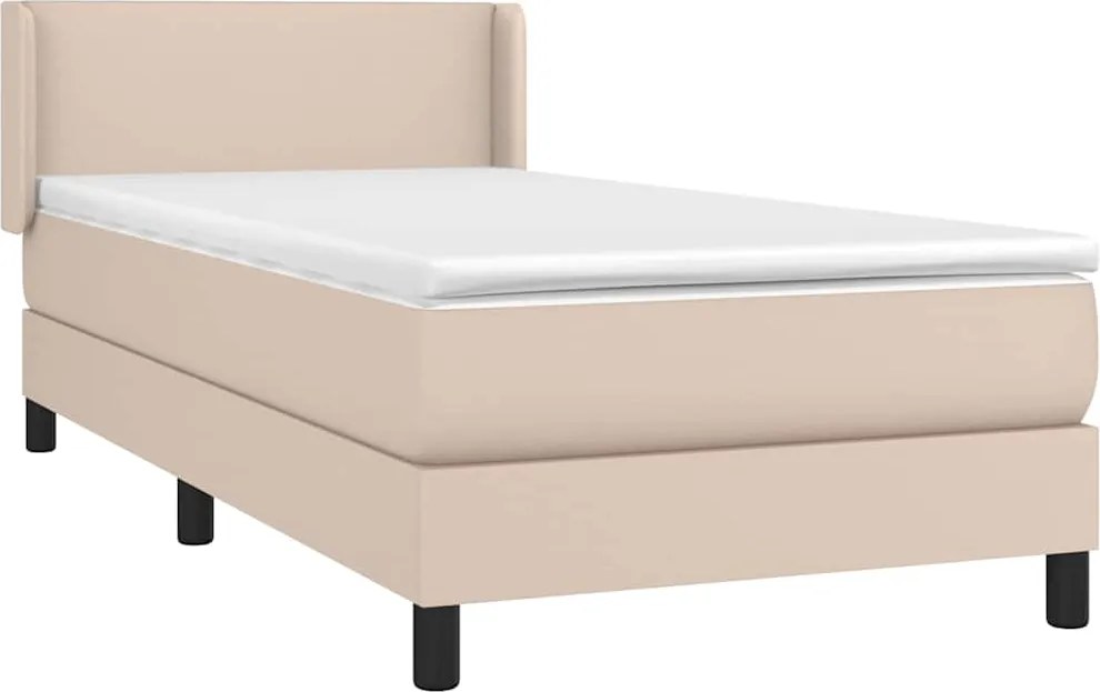 Box spring postel s matrací cappuccino 100x200 cm umělá kůže 3130648