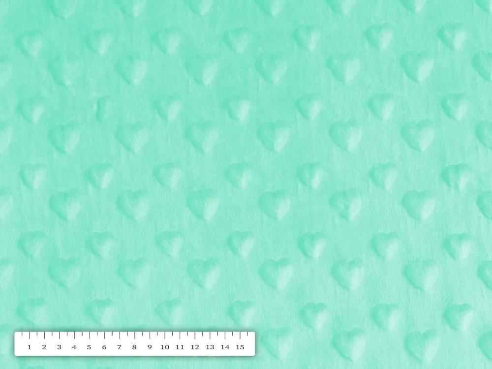 Biante Dětský povlak na polštář Minky 3D srdíčka MKS-002 Mintový 60 x 60 cm