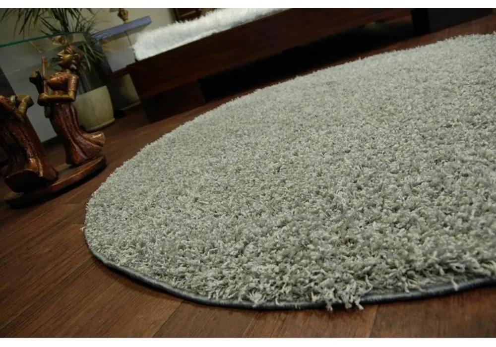Kusový koberec Shaggy Roy šedý kruh 200cm