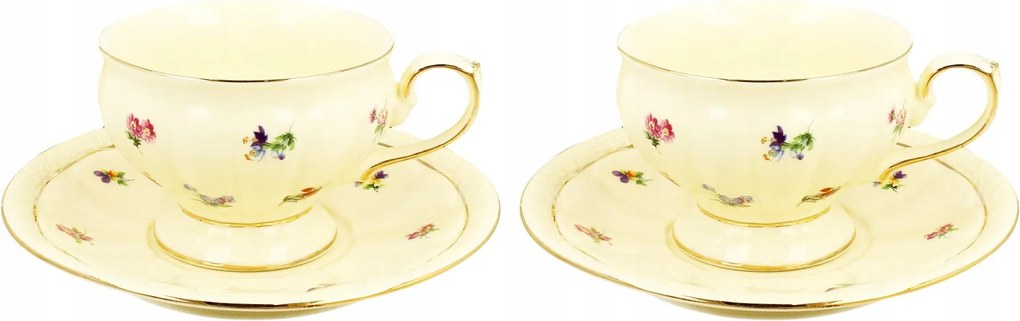 Sada porcelánových šálků 220 ml 2+2 s podšálkem England