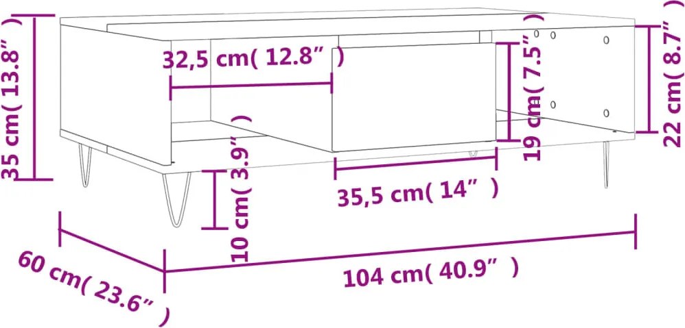 vidaXL Konferenční stolek 104 x 60 x 35 cm kompozitní dřevo [827090] Barva: Černá